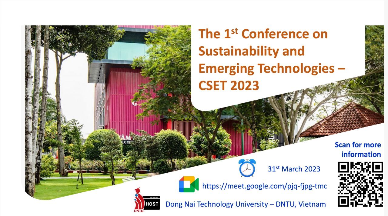The 1st Conference on Sustainability & Emerging Technologies – CSET ...
